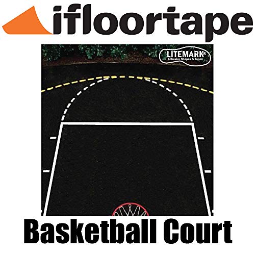 ifloortape White Permanent Reflective Outdoor Basketball/Pickleball Court Marking Tape for Asphalt, Pavement, and Concrete (2 Inches x 150 Feet per Roll)