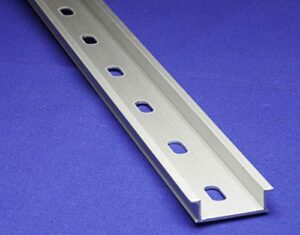 din rail - 400 mm (~16 inch(15.7")) new pre-cut 35x10mm heavy duty aluminum, slotted