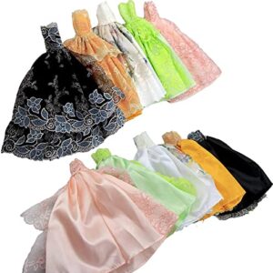 BJDBUS 5 Pcs Handmade Wedding Party Dress Lace Gown for 11.5 Inch Girl Doll Clothes Accessories Random Set