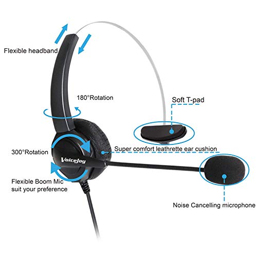 VoiceJoy Office Headset Headphones Only for Cisco IP Phones 7940 7960 7970 7962 7975 7961 7971 7960 8841 8845 etc