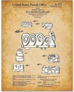 alice in wonderland ride patent print - amusement ride car, vintage kids room wall art, great home decor, gift for disney movie fans, 11x14 unframed art print poster