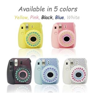 FoRapid Creative Fujifilm Mini 9/ Mini 8 Camera Decorative Body Sticker/Camera Decor Sticker Decals Compatible with Fujifilm Mini 9/8/8+ Camera – Sunflower/Yellow Pink Dots