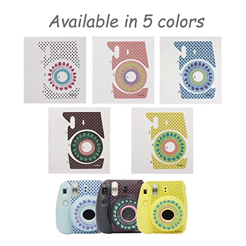 FoRapid Creative Fujifilm Mini 9/ Mini 8 Camera Decorative Body Sticker/Camera Decor Sticker Decals Compatible with Fujifilm Mini 9/8/8+ Camera – Sunflower/Yellow Pink Dots