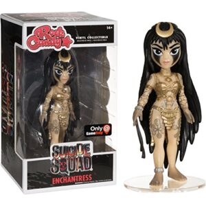 funko enchantress (gamestop exclusive) rock candy x suicide squad vinyl figure + 1 free official dc trading card bundle (00006)