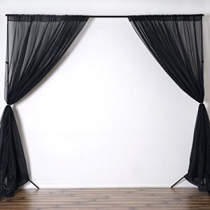 balsacircle 10 feet x 10 feet black sheer voile backdrop drapes curtains 2 panels 5x10 ft - wedding ceremony party home decorations