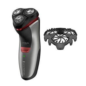 remington, r4000 series electric rotary shaver fully washable blackred pr13401, black, 1 count