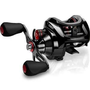 piscifun torrent baitcaster fishing reel, 18lb carbon fiber drag, magnetic braking system baitcasting reel, 7.1:1 gear ratio innovative low profile casting reel, right handed