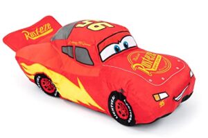 disney pixar cars 3 plush stuffed lightning mcqueen red pillow buddy - kids super soft polyester microfiber, 17 inch (official disney pixar product)