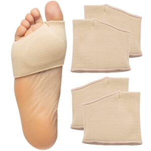 zentoes metatarsal pads for men and women - ball of foot pain relief cushions for sesamoiditis, metatarsalgia, morton's neuroma - 2 pairs fabric sleeves with gel inserts (small, beige)