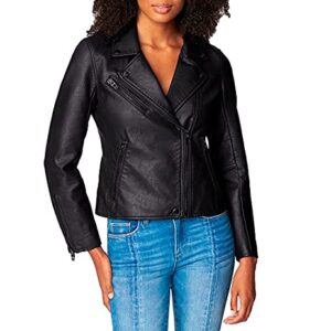 [BLANKNYC] womens Moto Jacket, Onyx, Small US