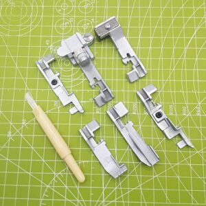 YICBOR 6pcs Overlock Serger Presser Foot Set for Singer 14CG754 14SH654 14SH754 14hd854 juki 644D、04D with Gift Brush Ripper