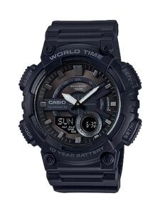 casio men's aeq-110w-1bvcf classic analog-digital display quartz black watch