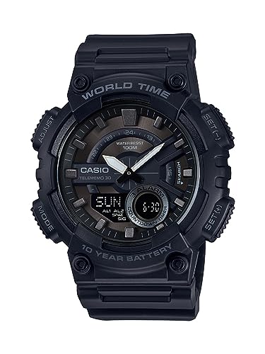 Casio Men's AEQ-110W-1BVCF CLASSIC Analog-Digital Display Quartz Black Watch