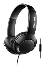 philips bass+ on ear headphones with mic - black (shl3075bk/27)