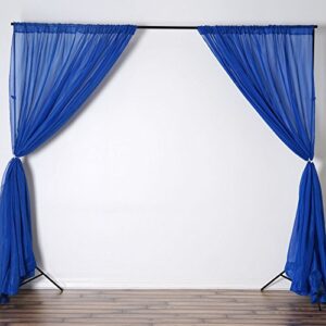 balsacircle 10 feet x 10 feet royal blue sheer voile backdrop drapes curtains 2 panels 5x10 ft - wedding ceremony home decorations