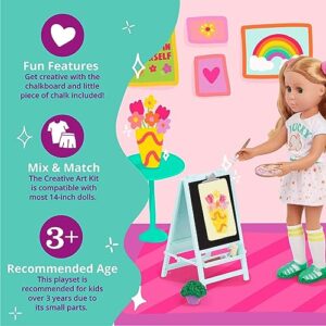 Glitter Girls by Battat – Creative Art Kit Chalkboard Easel Accessory Set – 14-inch Doll Clothes and Accessories for Girls Age 3 and Up – Children’s Toys, 14 inches , Black