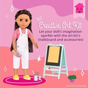 Glitter Girls by Battat – Creative Art Kit Chalkboard Easel Accessory Set – 14-inch Doll Clothes and Accessories for Girls Age 3 and Up – Children’s Toys, 14 inches , Black