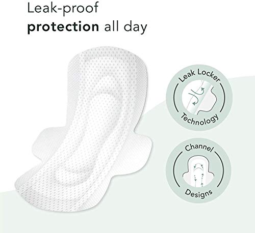 Rael Pads For Women, Organic Cotton Cover Pads - Regular Absorbency, Unscented, Ultra Thin Pads with Wings for Women (Regular, 28 Count)