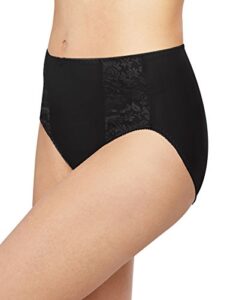 bali womens essentials double support hi-cut briefs, black, medium us