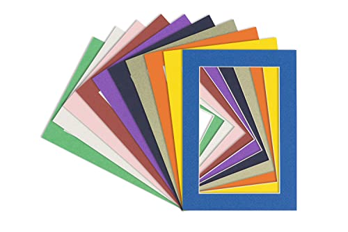 4x6 Mat for 5x7 Frame - Precut Mat Board Acid-Free Mixed Colors 4x6 Photo Matte Made to Fit a 5x7 Picture Frame, Premium Matboard for Family Photos, Show Kits, Art, Picture Framing, Pack of 25 Mats