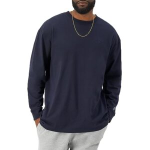 Champion Men's, Classic Long Sleeve Graphic T-Shirt (Reg. or Big & Tall), Navy, X-Large