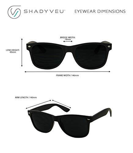 ShadyVEU Super Dark Round Sunglasses UV400 Casual Blacked Out 80's Retro Shades (Soft 2-Pack Deal, Dark Black)