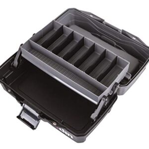 ArtBin 6891AG 1-Tray Art Supply Box, Portable Art & Craft Organizer with Lift-Up Tray, [1] Plastic Storage Case, Gray/Black