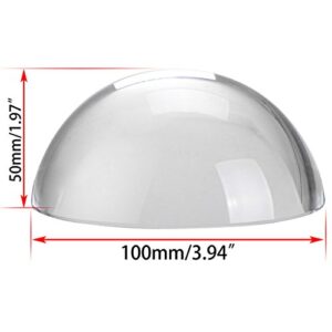 OwnMy 4" Crystal Glass Magnifier, Glide Paperweight Magnifying Glass Dome, Crystal Half Ball Sphere Lens for Photography/Decoration, Reading Aid