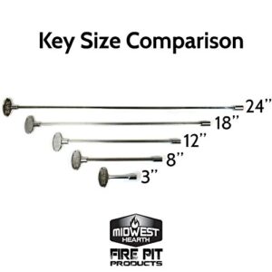 Midwest Hearth Universal Valve Key for Gas Fire Pits and Fireplaces - Polished Chrome (3-Inch)