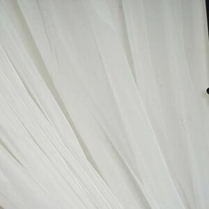 BalsaCircle 10 feet x 10 feet White Sheer Voile Backdrop Drapes Curtains 2 Panels 5x10 ft - Wedding Ceremony Party Home Decorations