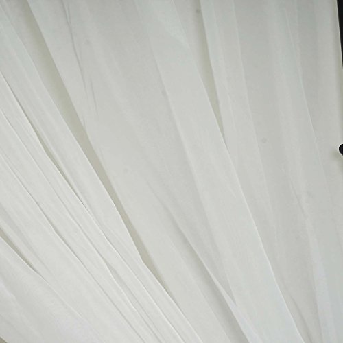 BalsaCircle 10 feet x 10 feet White Sheer Voile Backdrop Drapes Curtains 2 Panels 5x10 ft - Wedding Ceremony Party Home Decorations