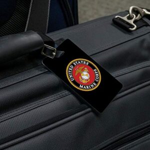 Marines USMC Emblem Black Yellow Red Luggage ID Tags Cards Set of 2