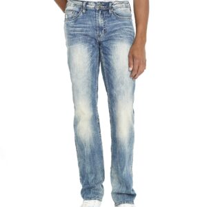 Buffalo David Bitton Men's Relaxed Straight Driven Jeans, Sandblasted Blue Wash Indigo, 34W x 32L