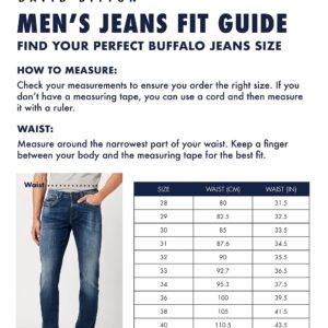 Buffalo David Bitton Men's Relaxed Straight Driven Jeans, Sandblasted Blue Wash Indigo, 34W x 32L