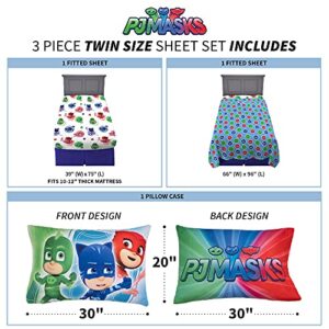 Franco Kids Bedding Super Soft Microfiber Sheet Set, (3 Piece) Twin Size, PJ Masks, MA7908