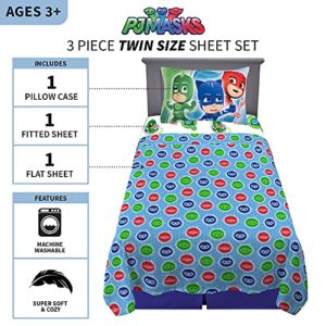 Franco Kids Bedding Super Soft Microfiber Sheet Set, (3 Piece) Twin Size, PJ Masks, MA7908