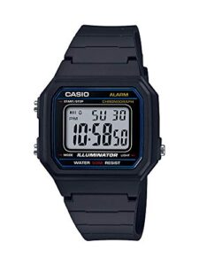 casio men's 'classic' quartz resin casual watch, color:black (model: w-217h-1avcf)