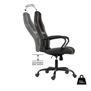 Office Chair PC Gaming Chair Cheap Desk Chair Ergonomic PU Leather Executive Computer Chair Lumbar Support for Women, Men (Black)