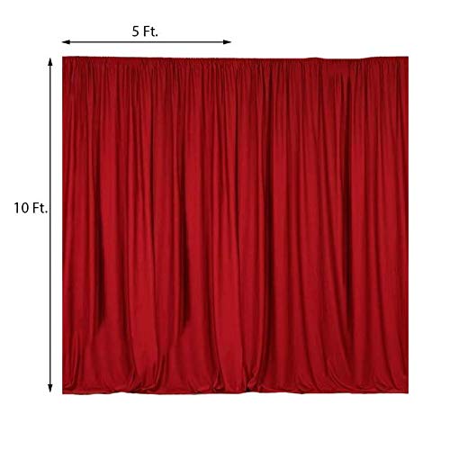 BalsaCircle 10 ft x 10 ft Red Polyester Photography Backdrop Drapes Curtains Panels - Wedding Decorations Home Party Reception Supplies