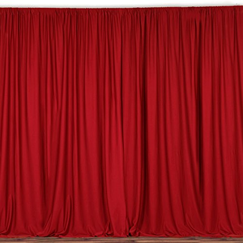 BalsaCircle 10 ft x 10 ft Red Polyester Photography Backdrop Drapes Curtains Panels - Wedding Decorations Home Party Reception Supplies