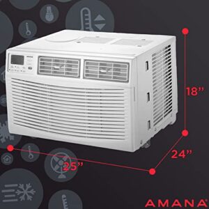 Amana 15,000 BTU 115V Digital Window-Mounted Air Conditioner and Dehumidifier with Remote Control for Large Rooms up to 700 Sq.Ft, AC Window Unit for Home, Living Room, Bedroom with Fan Only Mode