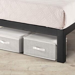 Mellow Rocky Base E 14" Platform Bed Heavy Duty Steel Black, w/ Patented Wide Steel Slats (No Box Spring Needed) - King