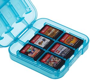 amazon basics game storage case for 24 nintendo switch games - 3.4 x 3.4 x 1 inches, blue