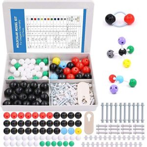 swpeet 122 pcs organic chemistry molecular model student and teacher kit, molecular model set for inorganic & organic chemistry - 59 atoms & 62 links & 1 short link remover tool