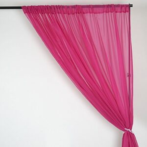 BalsaCircle 10 feet x 10 feet Fuchsia Sheer Voile Backdrop Drapes Curtains 2 Panels 5x10 ft - Wedding Ceremony Home Decorations