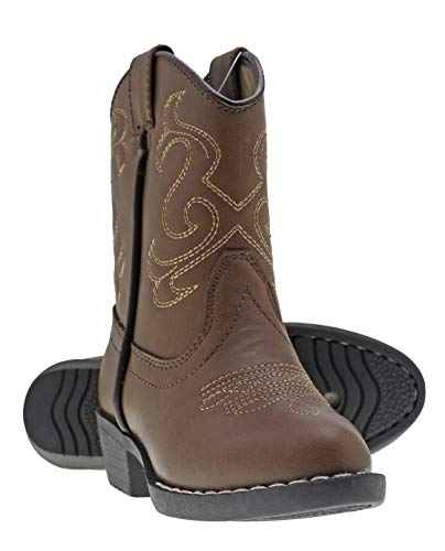 Canyon Trails Kids' Lil Cowboy Pointed Toe Classic Western Boots (Toddler/Little Kid (5 US Toddler, Brown)