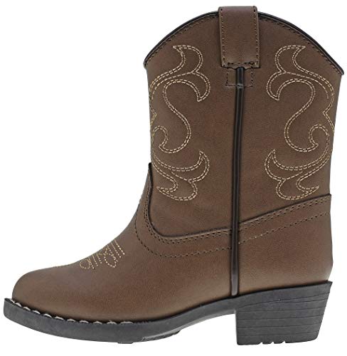 Canyon Trails Kids' Lil Cowboy Pointed Toe Classic Western Boots (Toddler/Little Kid (5 US Toddler, Brown)