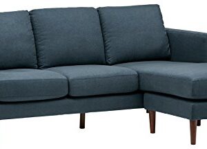 Amazon Brand – Rivet Revolve Modern Upholstered Sofa with Reversible Sectional Chaise, 80"W, Denim Blue