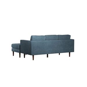 Amazon Brand – Rivet Revolve Modern Upholstered Sofa with Reversible Sectional Chaise, 80"W, Denim Blue