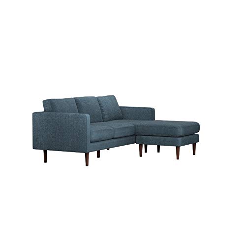 Amazon Brand – Rivet Revolve Modern Upholstered Sofa with Reversible Sectional Chaise, 80"W, Denim Blue